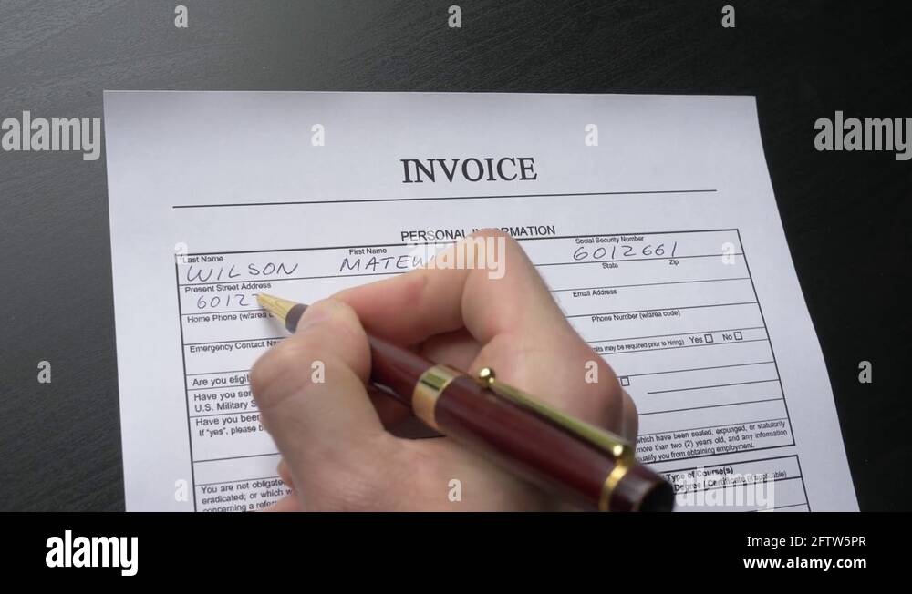 Invoice template Stock Videos & Footage - HD and 4K Video Clips - Alamy