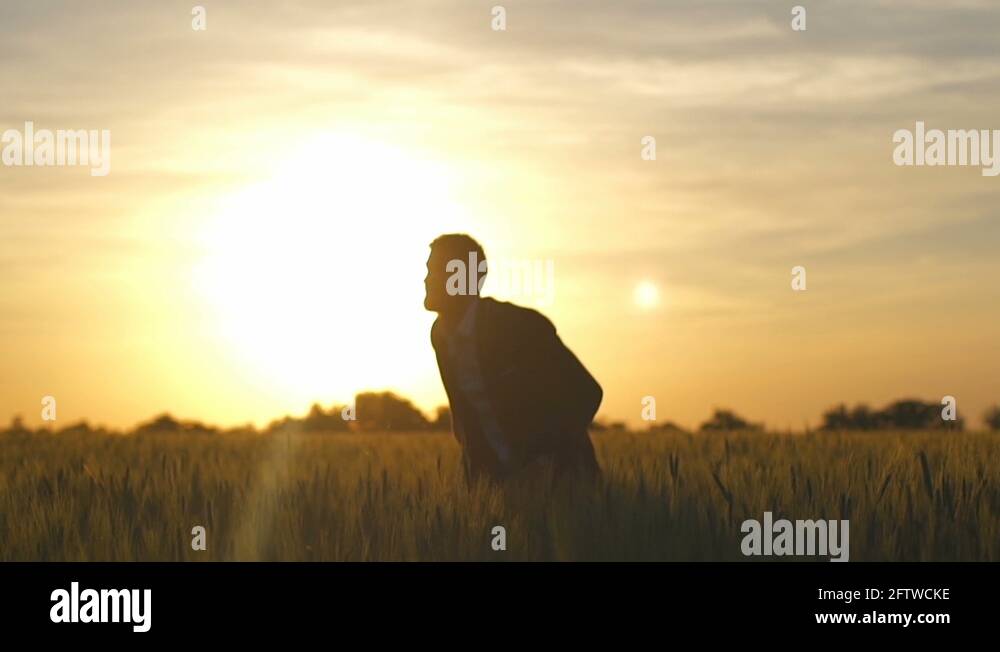 Unrecognisable businessman shows win emotion jumping like boss slow ...
