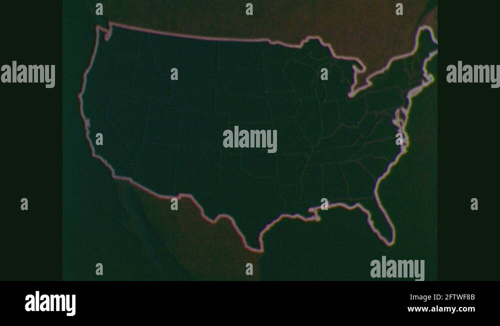 1950s: Animated map of United states, lines form around western states ...