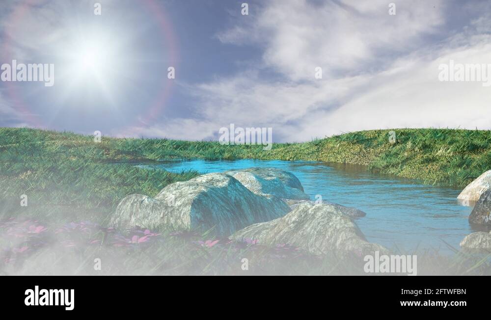 cartoon animation snow melt and onset of spring render 3D Stock Video ...