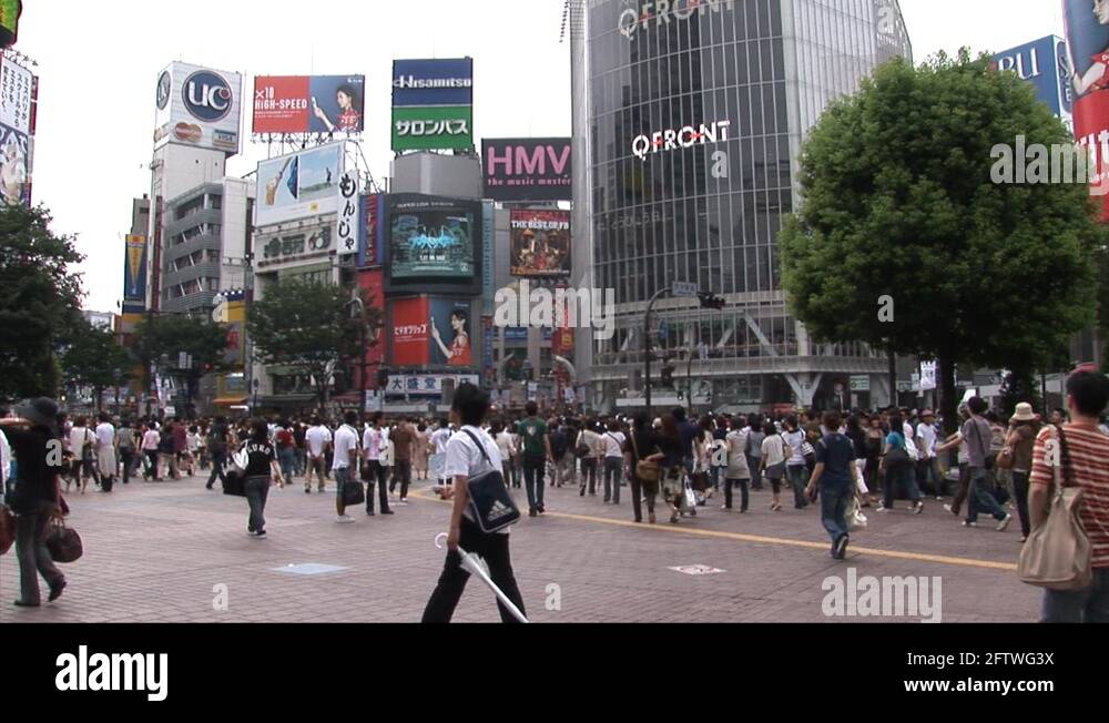 Tokyo Shibuya Crossing, Japan. Famous Intersection Outside Shibuya ...