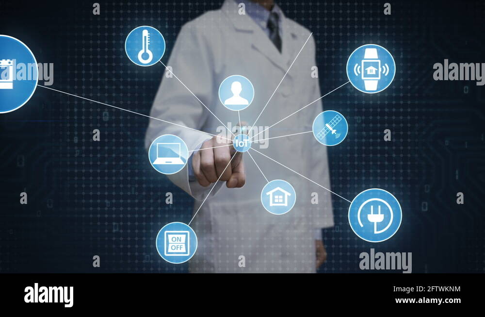Engineer touching IoT technology connect global world map. internet of ...