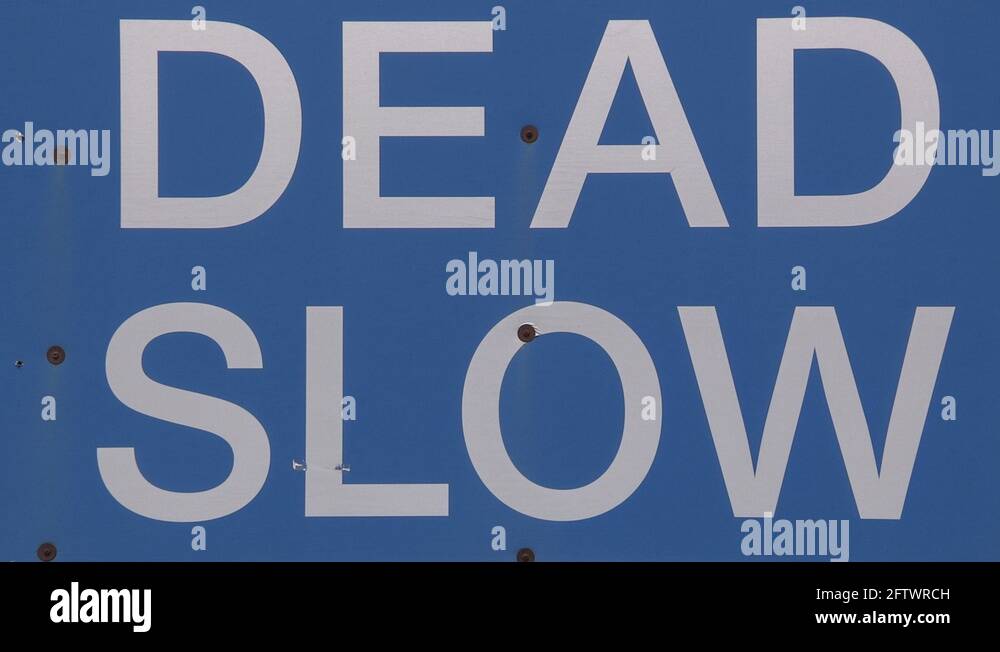 Speed limit sign off highway telling drivers to go dead slow Stock ...