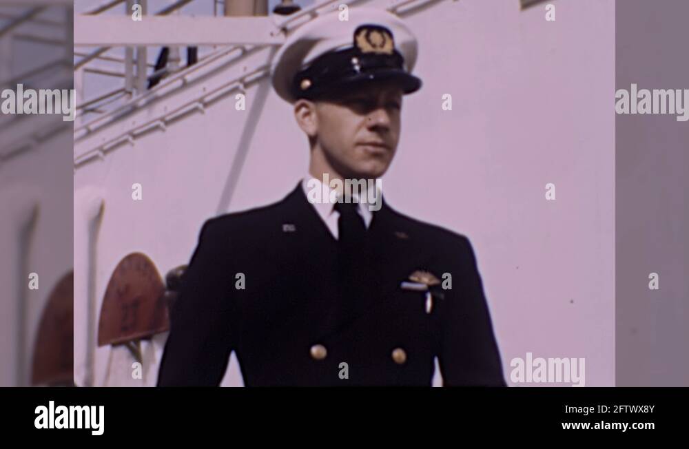 Handsome Young Man Naval Officer US Navy WW2 1940s Vintage Film Home ...