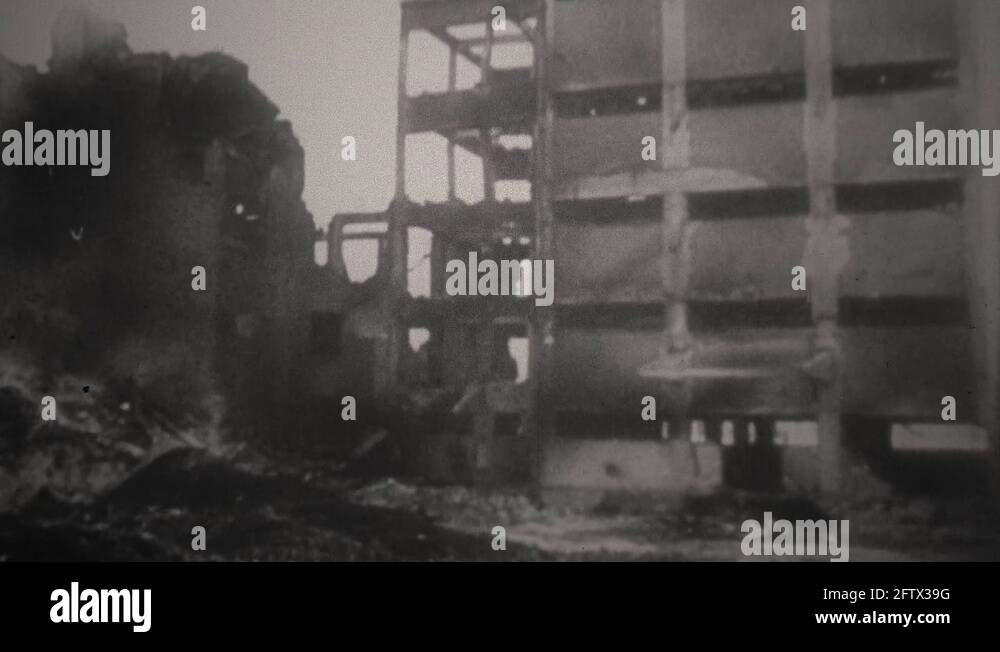 WWII German - Overview of destroyed buildings Stock Video Footage - Alamy