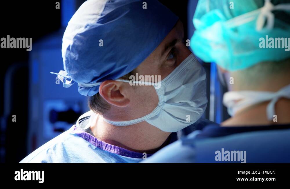Laparoscopic surgical operation transmitted on hospital monitors ...
