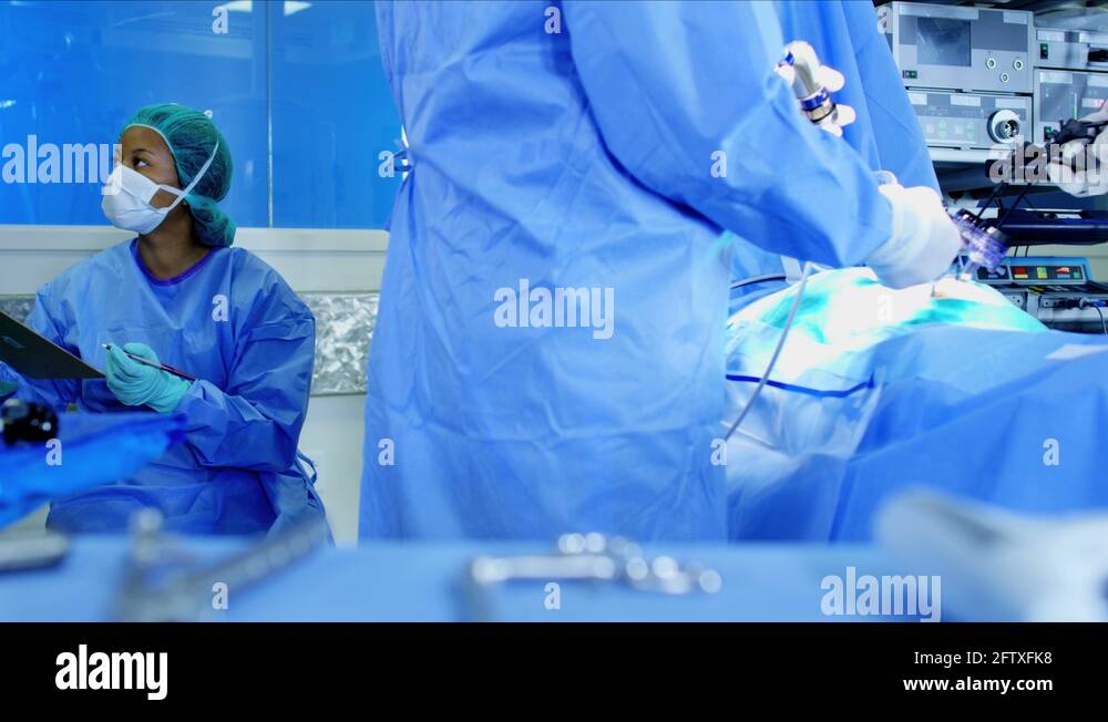 Laparoscopic operation in theatre using Endoscopy monitor technology ...
