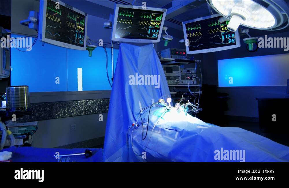 Laparoscopic medical operation facility modern digital monitors ...