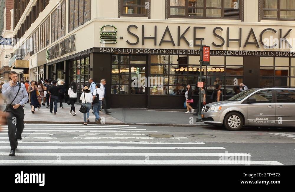 Shake Shack Herald Square New York Stock Video Footage - Alamy