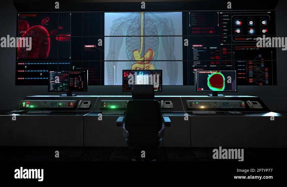 Human medical care center, control, scanning internal organs, Digestion ...