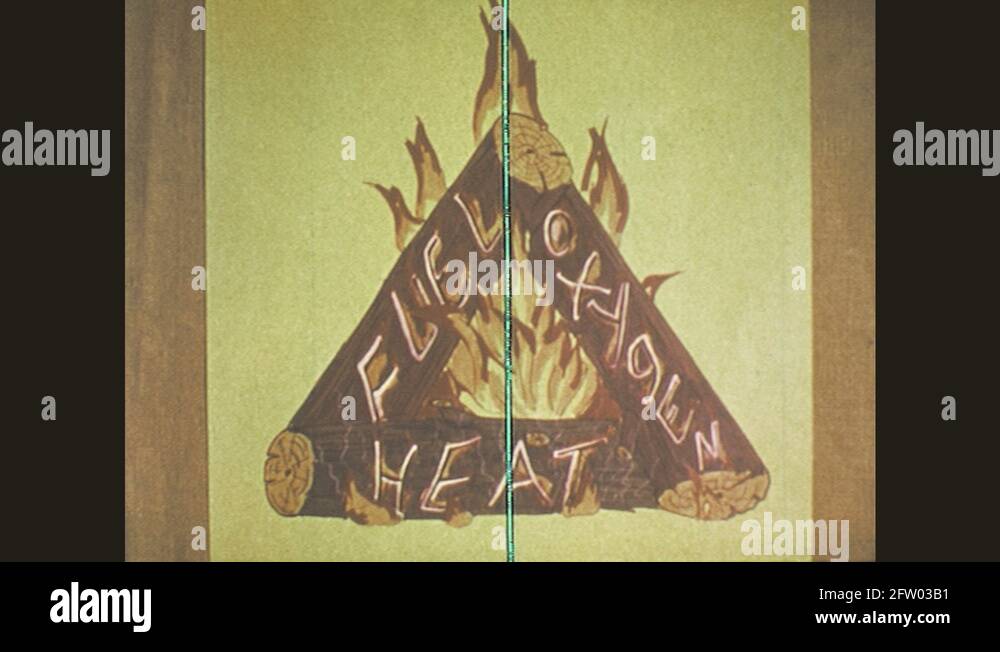 1970s: Fire safety poster. Fire triangle Stock Video Footage - Alamy