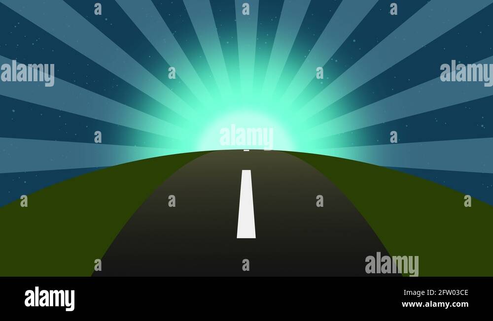 Animated road at night loop with space for your object, cartoon road ...