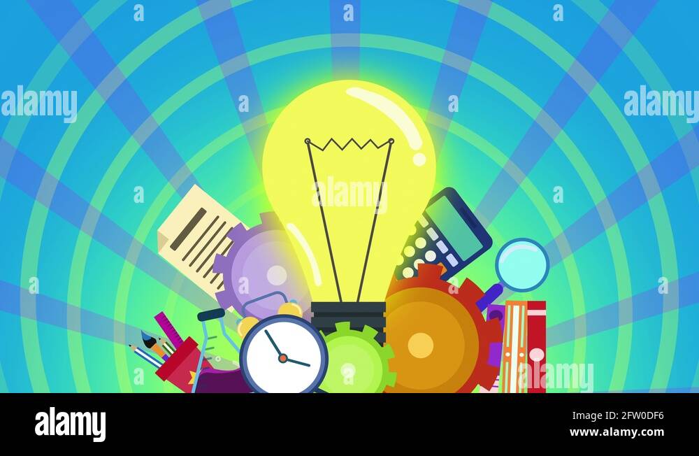 Creative Idea Concept Animation Loop. new idea animation with glowing ...