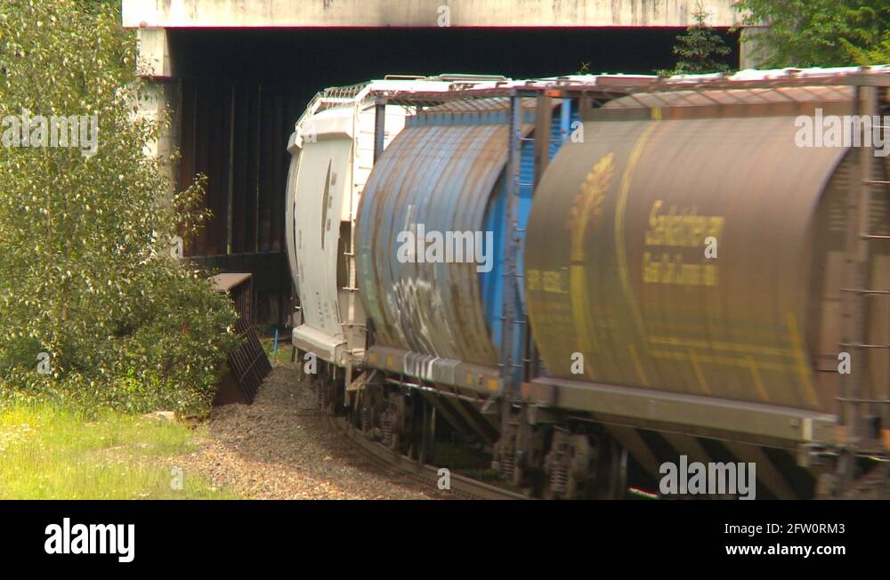 railroad, freight train, entering snowshed zoom Stock Video Footage - Alamy