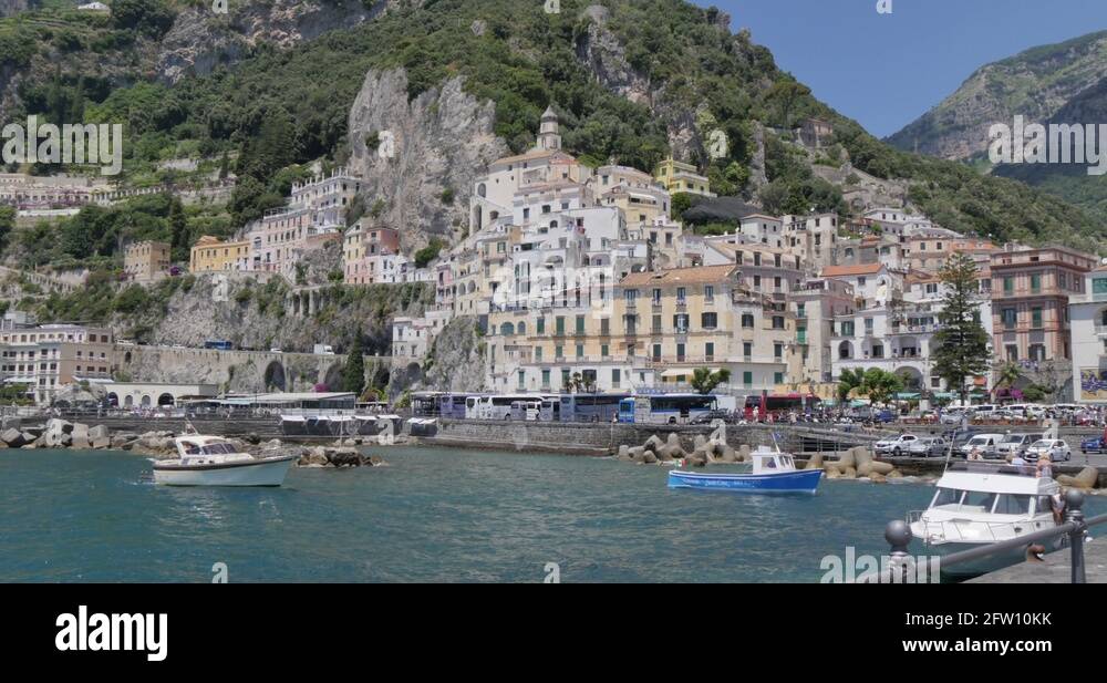 Amalfi from Harbour, Amalfi, Costiera Amalfitana (Amalfi Coast), UNESCO ...
