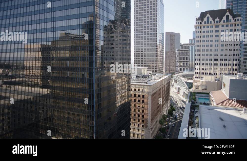 High rise glass office building downtown Los Angeles. 4K Stock Video ...