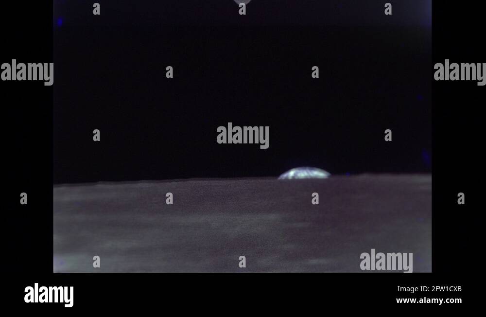 1969 NASA APOLLO 10: POVEarth rise behind moon from command module ...