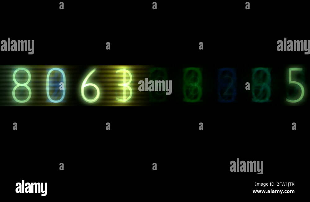 Numbers scrolling across screen finance digital tech data background ...