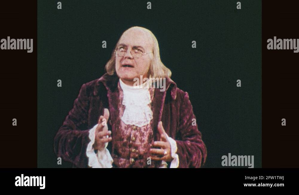 1970s: Benjamin Franklin speaks and gestures Stock Video Footage - Alamy