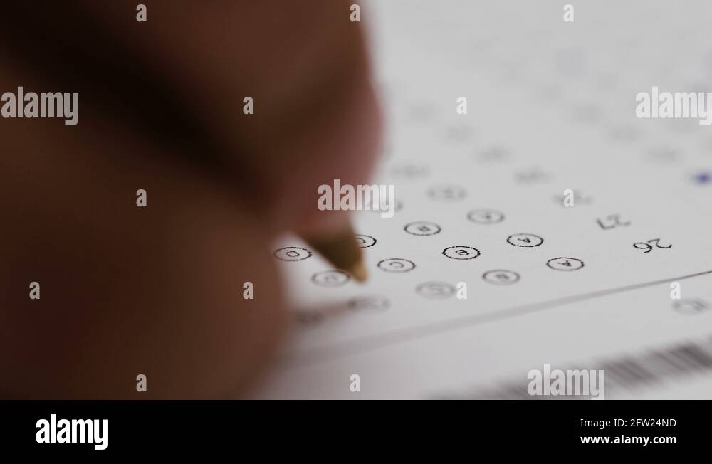 Marking the right answer in a multiple-choice test Stock Video Footage ...