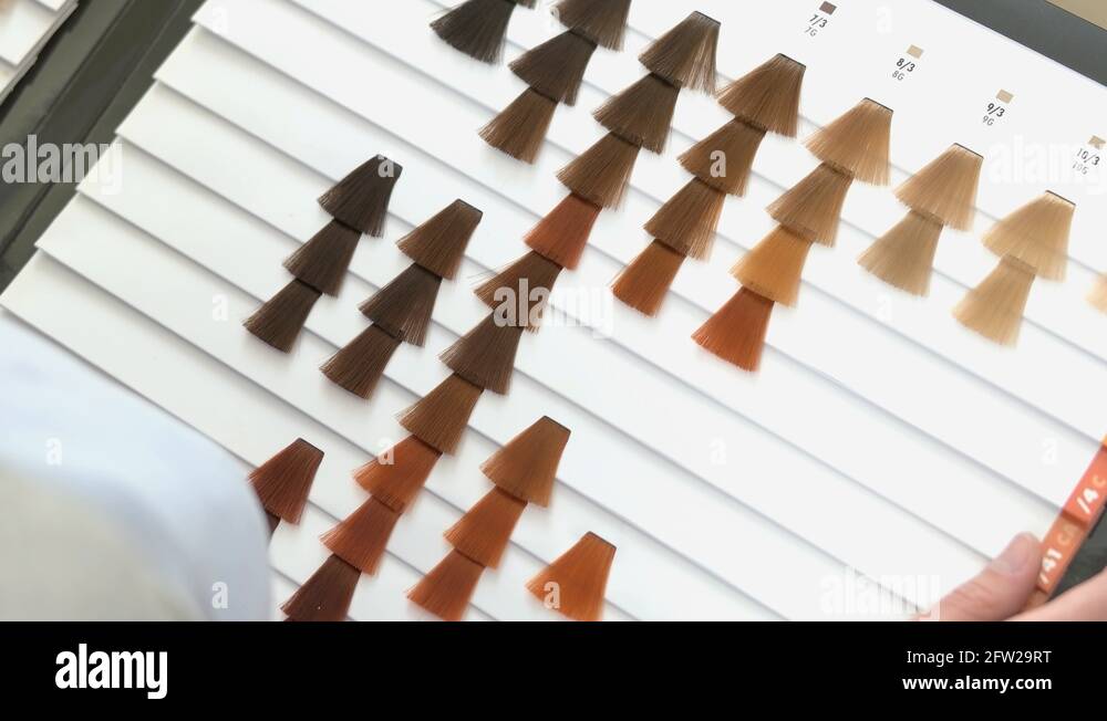Female hand, hair color chart Stock Video Footage - Alamy
