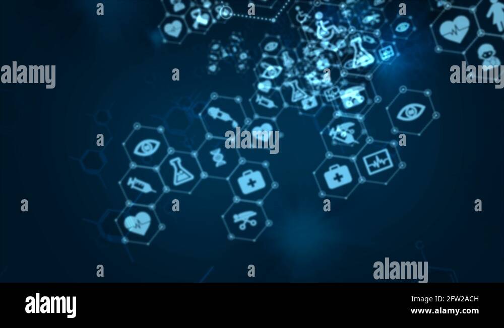 4K Abstract background Animation moving pass through dot and connection ...