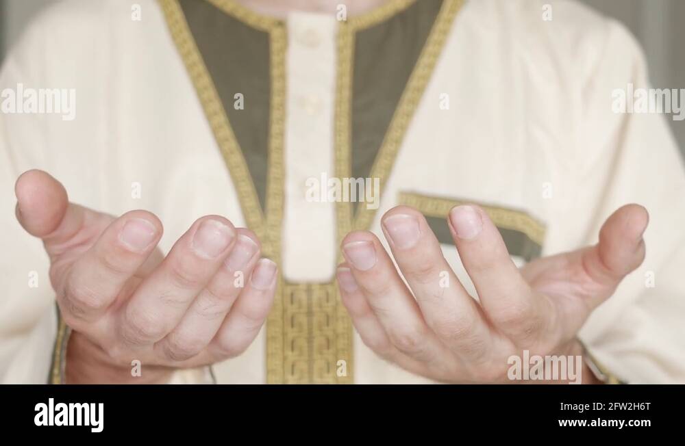 Praying Muslim Hands Pointing Up Closeup Stock Video Footage - Alamy