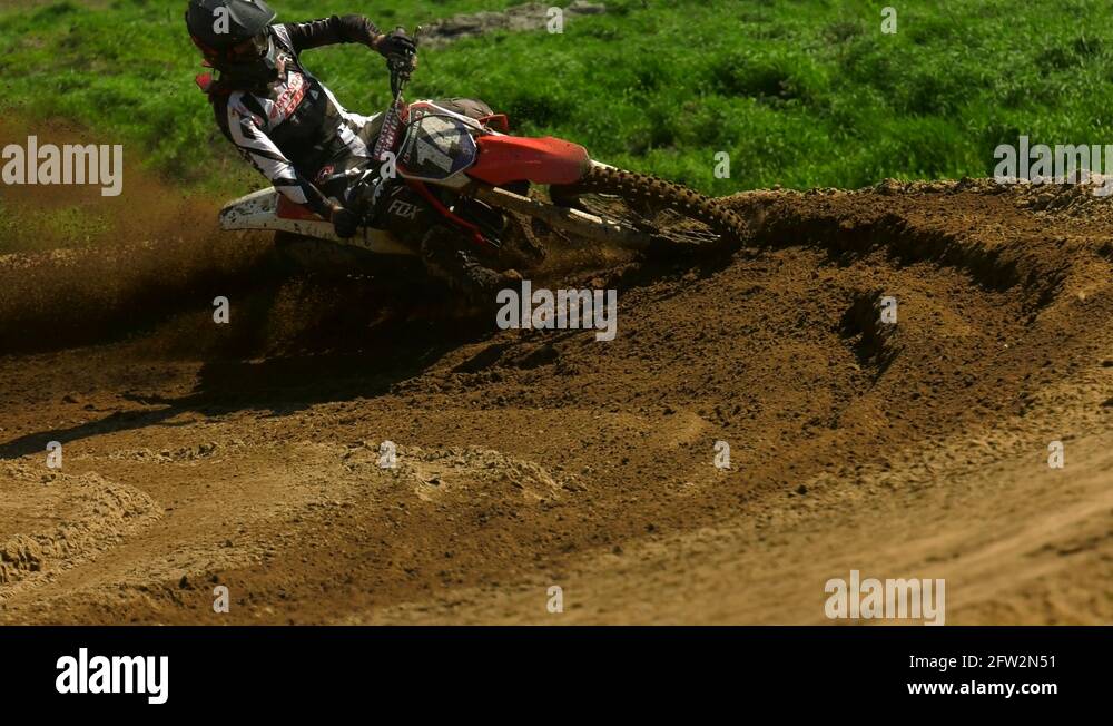 motocross close up berm corner and roost slow motion 4k Stock Video ...