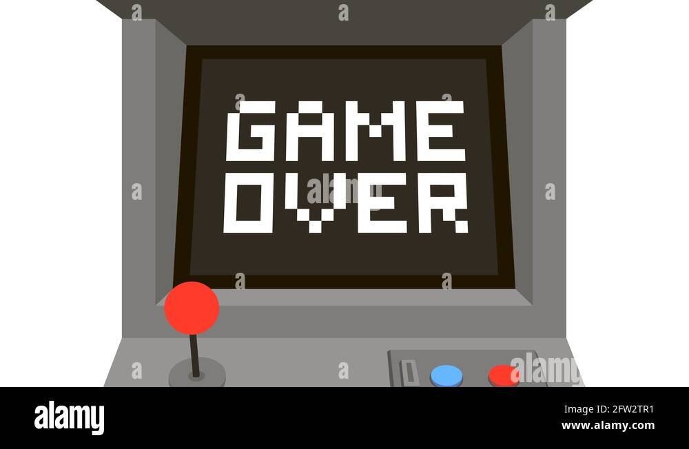 Pixel art Game Over Message on Arcade Machine Screen. Motion Design ...