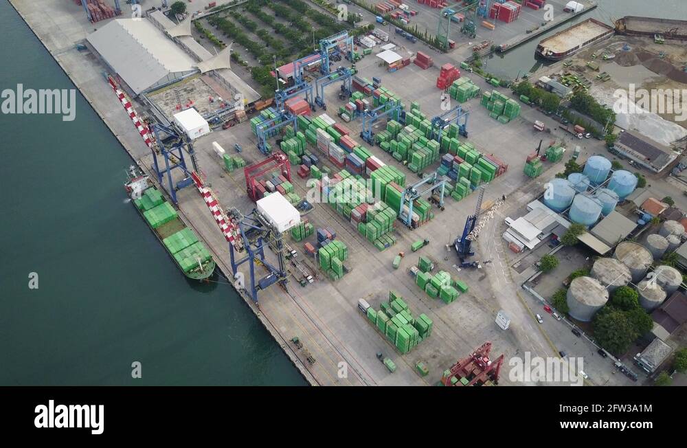 Jakarta international container terminal Stock Videos & Footage - HD ...