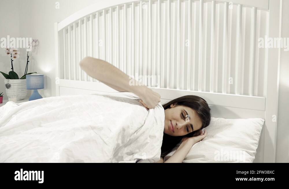 Woman crying in bed after fight with boyfriend slow motion Stock Video ...