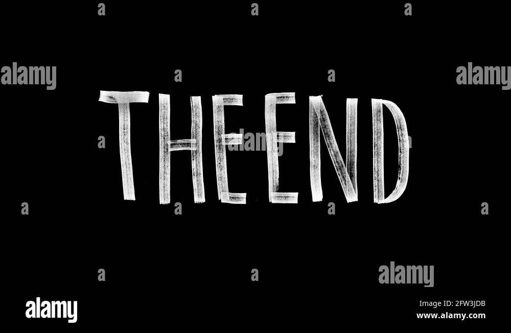 Hand Drawn The End Title Animation on Black Background. Final ...