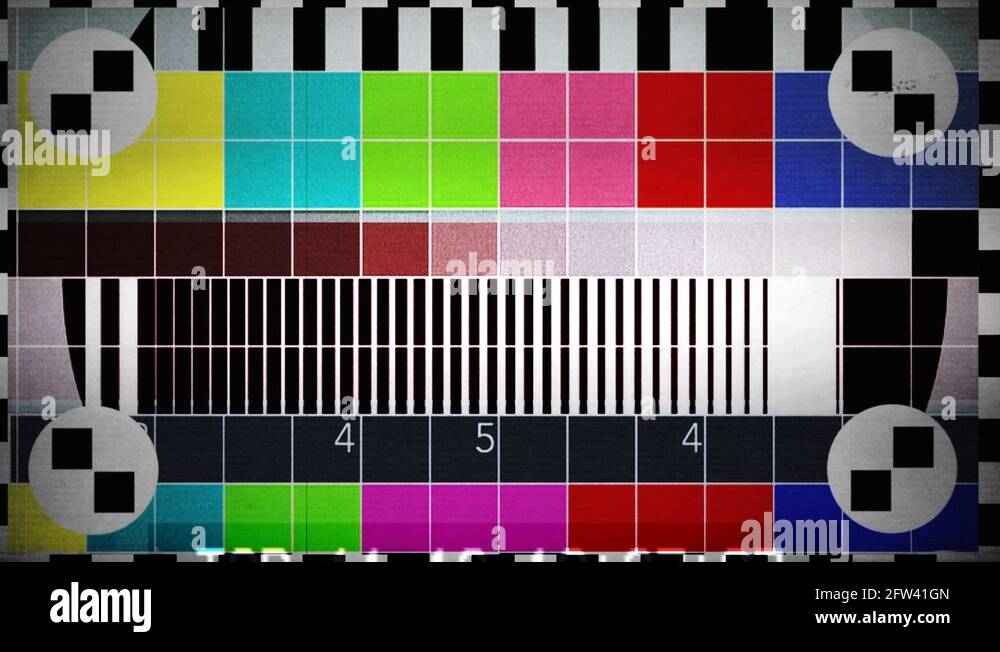 Tv test card calibration, alignment - TV broadcast Stock Video Footage ...