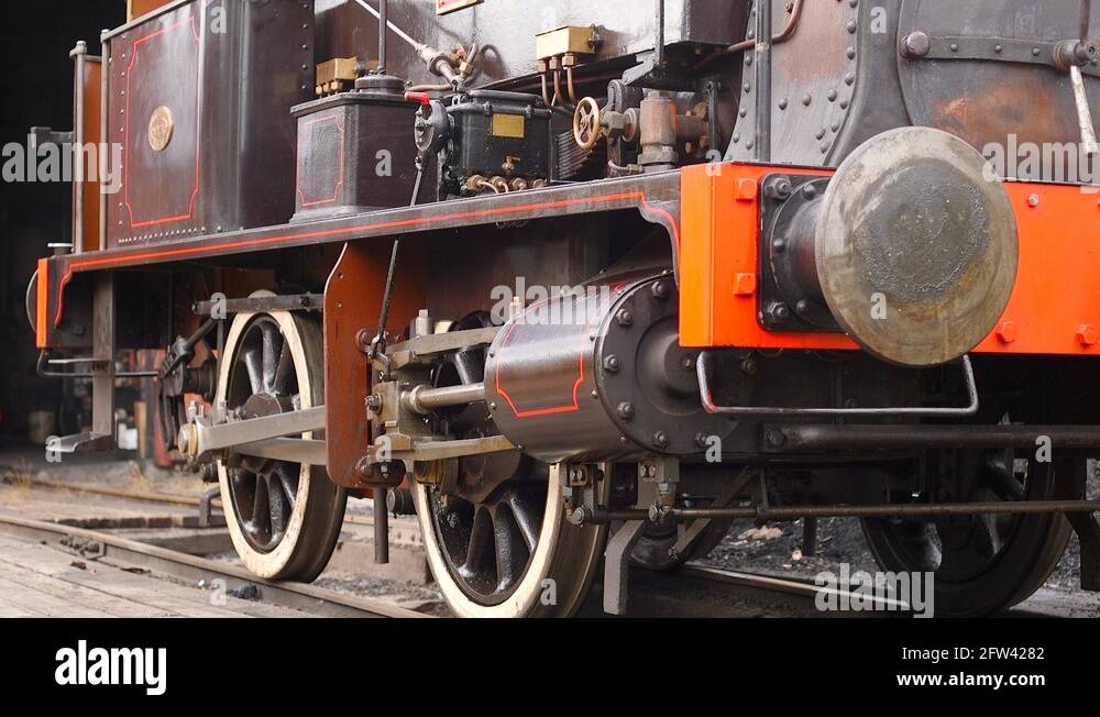 steam locomotive details slow tilt static view Stock Video Footage - Alamy