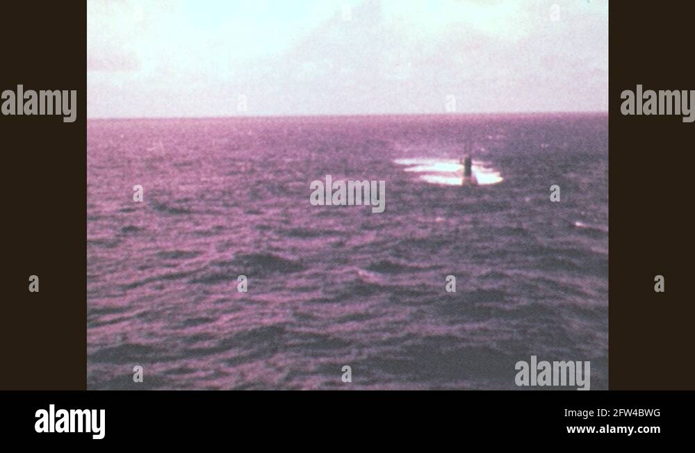1970s: UNITED STATES: Overhead view of USS Whale (SSN-638) submarine at ...
