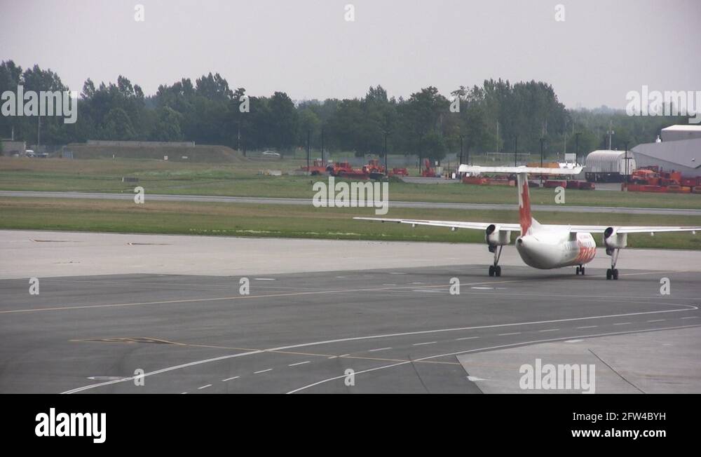 Air Canada Jazz Turbo Prop Aircraft Taxi To Runway Ottawa Canada Stock ...