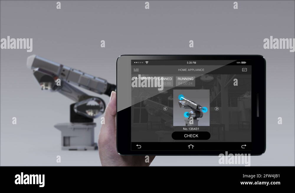 Product to using Robot arm in Smart factory . Control smart pad, tablet ...