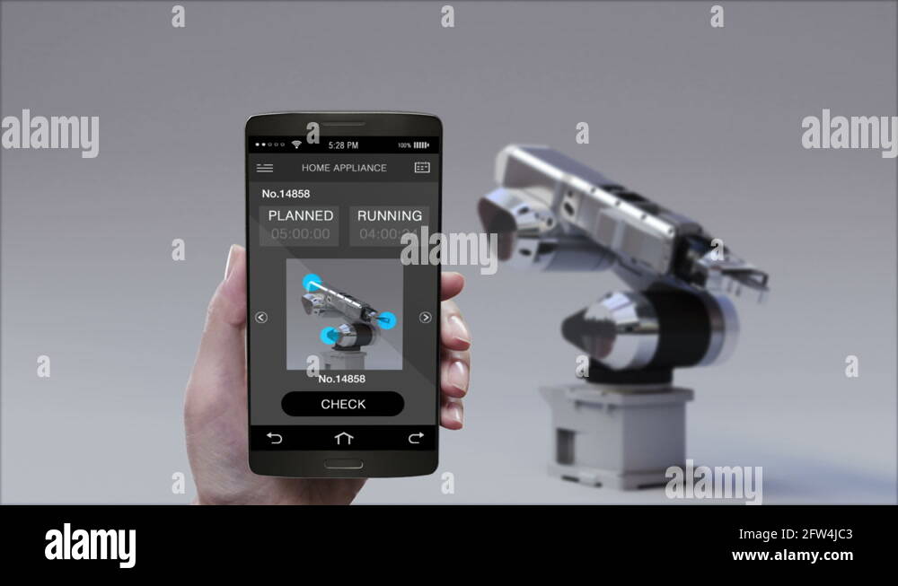 Control Monitoring Robot Arm In Smart Factory Using Smart Phone