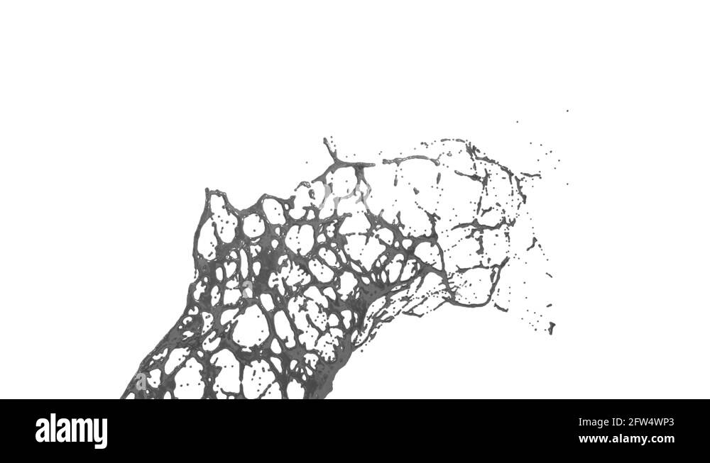 grey paint splash in air filmed in slow motion with alpha channel use ...