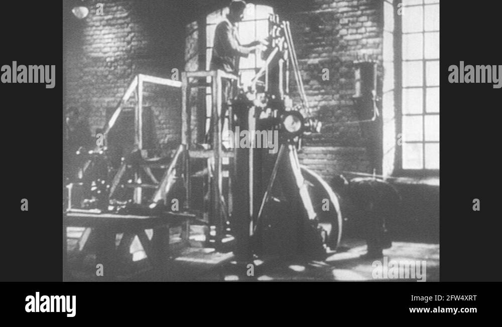 1950s: United States: Men Experiment With Machine Engine In Augsburg ...