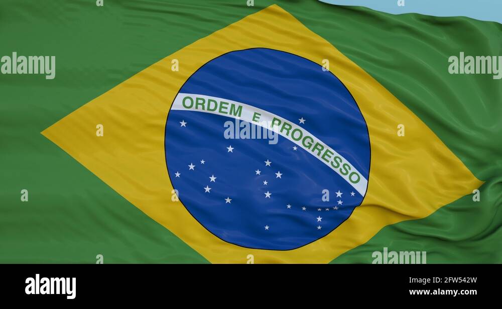 Seamlessly Looping flag for Brazil, blowing beautifully in the wind ...