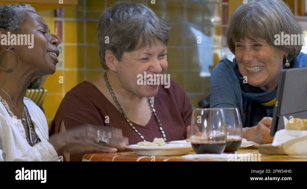 Three mature women friends laughing Stock Videos & Footage - HD and 4K ...