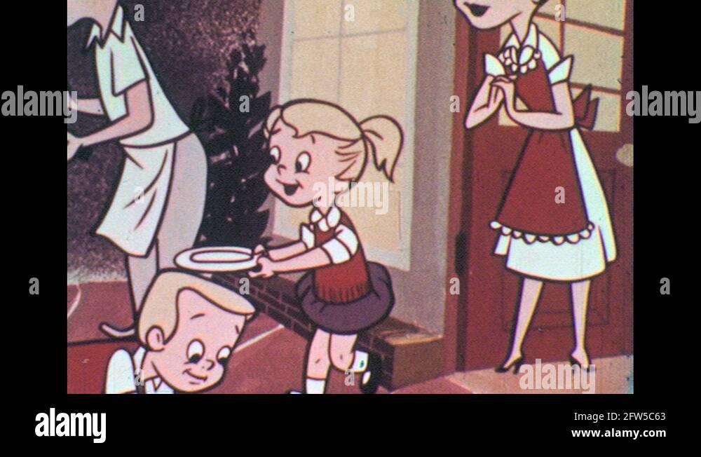 1960s: Family On Patio, Zoom Out. Kids Run From Man. Kids Run From Man ...