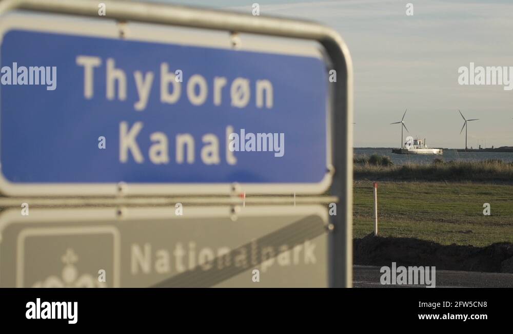 Ferry Thyboron Nationalpark Thy Traffic Sign Stock Video Footage - Alamy