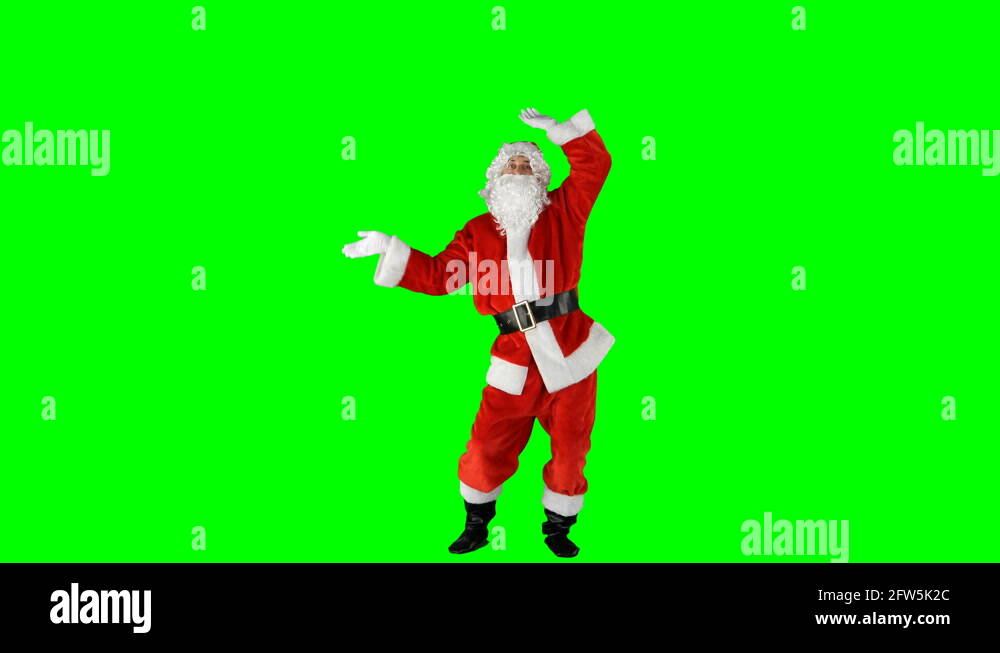 Santa Claus Waving Hands Hello Goodbye Green Screen Stock Video Footage ...