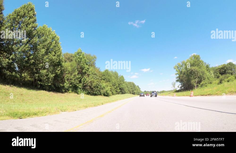 Driving East on Interstate Highway 40 through Appalachian Mountains ...