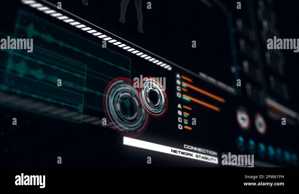 4K UI User Interface Dark blue background with graph bar infographic ...