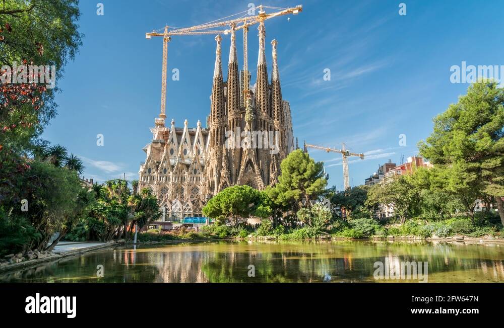 Sagrada Familia, a famous unfinished church designed by Antoni Gaudi ...