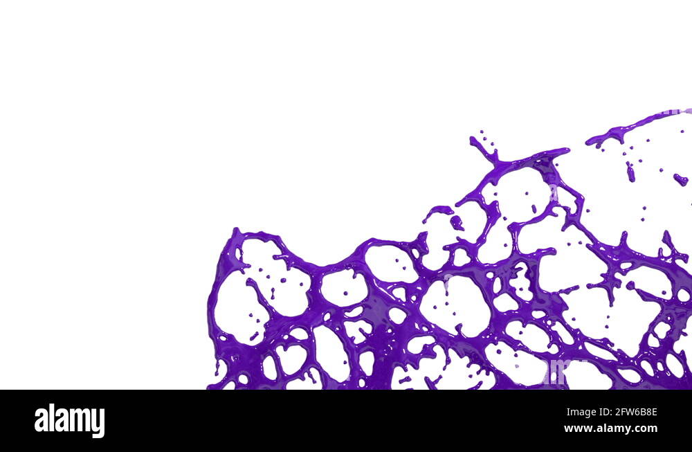 violet paint splash in air filmed in slow motion with alpha channel use ...