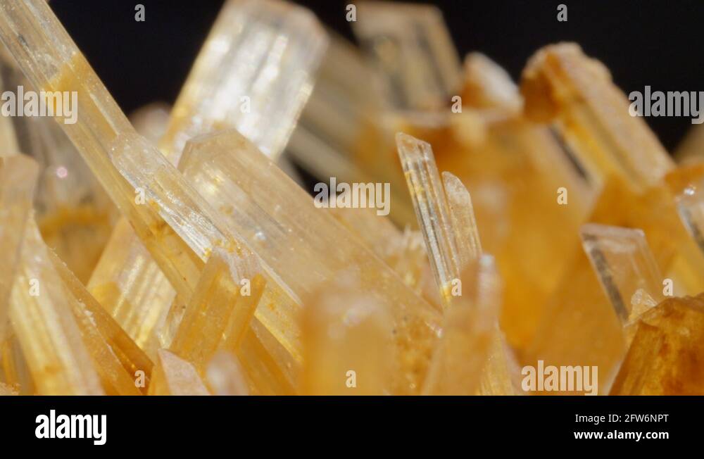 MACRO DOF: Straight polished lines of yellow quartz in high detail and ...